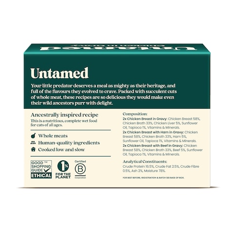 Untamed Chicken Selection Box in Gravy Cat Food 6 x 75G - Tesco Groceries