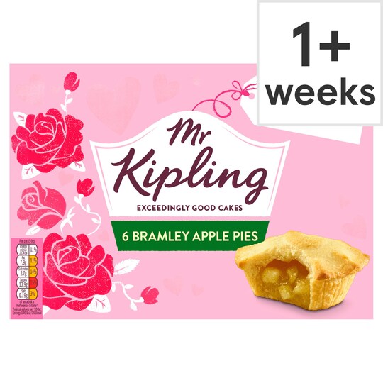 Mr Kipling Bramley Apple Pies 6 Pack - Tesco Groceries