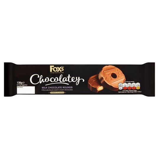 Foxs Chocolaty Milk Chocolate Rounds 130G - Tesco Groceries