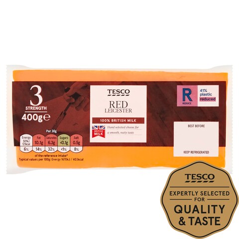 Tesco Red Leicester Cheese 400G - Tesco Groceries