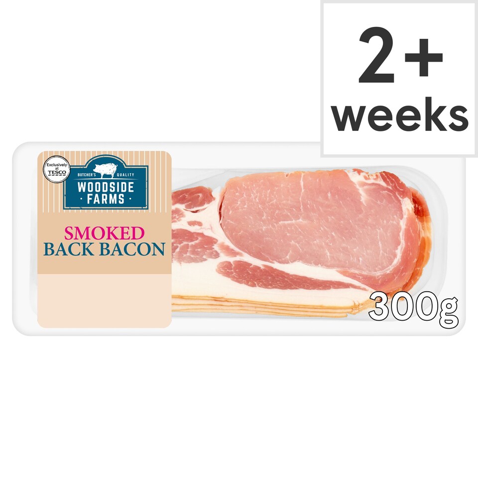 Woodside Farms Smoked Back Bacon 300G - Tesco Groceries