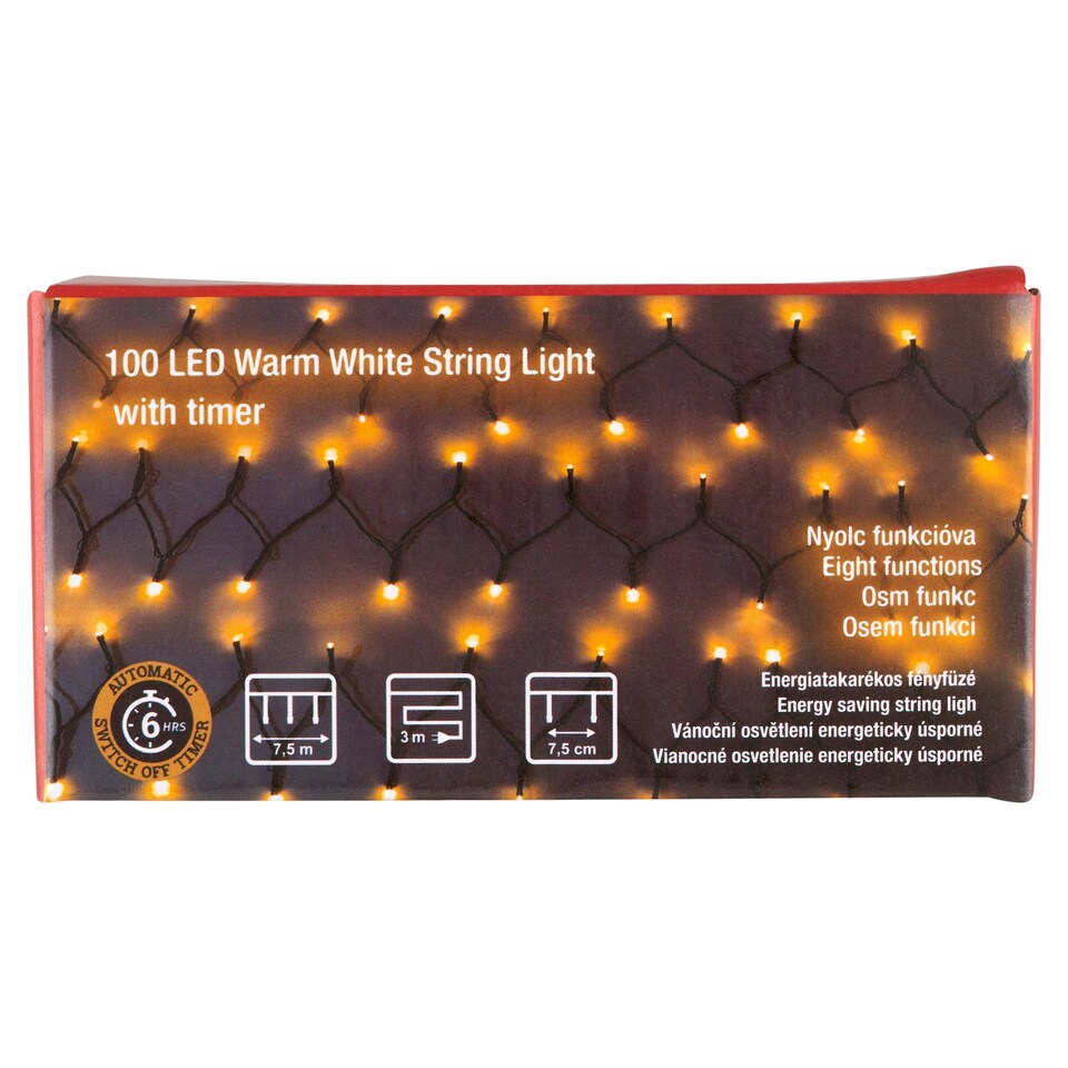 Snow Meister SM2565 100 LED multifunk&ní teplý biely svetelný re&azec s ...
