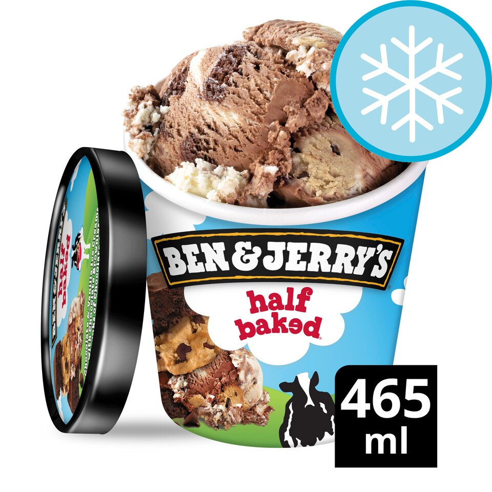 Ben & Jerry's Half Baked Chocolate & Vanilla Ice Cream Tub 465ml ...