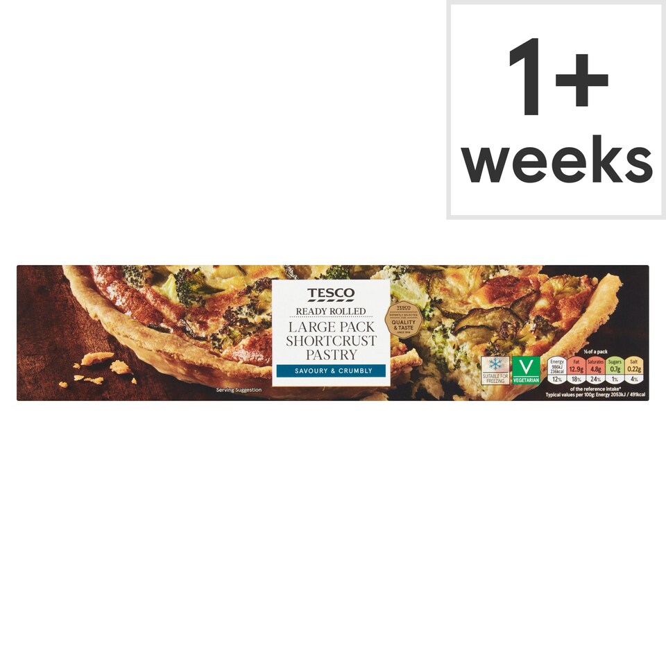 Tesco Large Pack Shortcrust Pastry 475G - Tesco Groceries