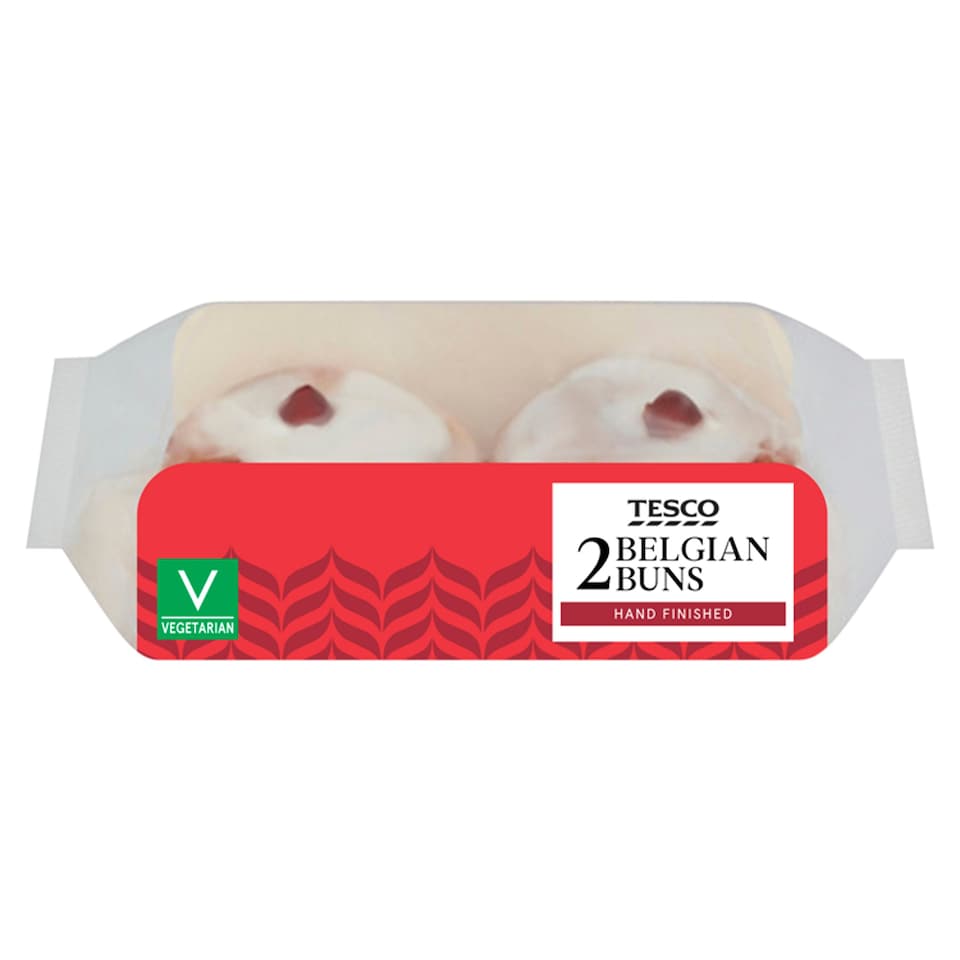 Tesco 2 Iced Belgian Buns - Tesco Groceries