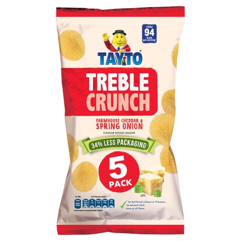 Tatyo Treble Crunch Farmhouse Cheddar Cheese & Spring Onion Flavour ...