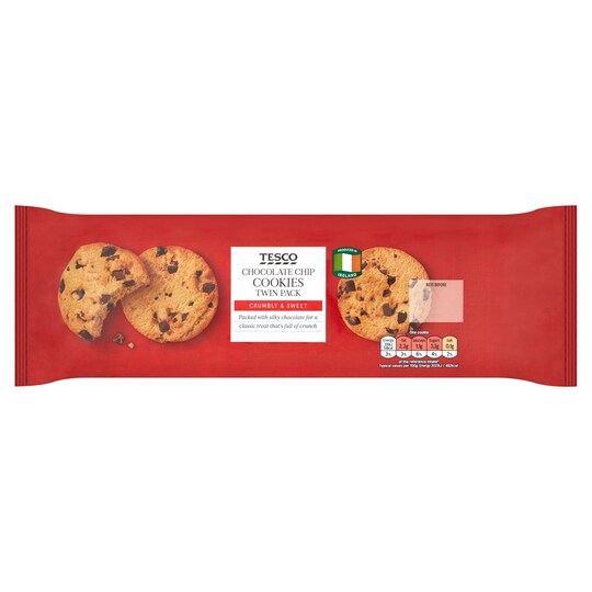 Tesco Chocolate Chip Cookies Twin Pack 500G - Tesco Groceries