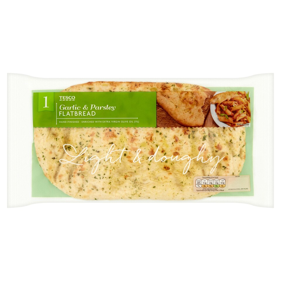 Tesco Garlic & Parsley Flatbread 210G - Tesco Groceries
