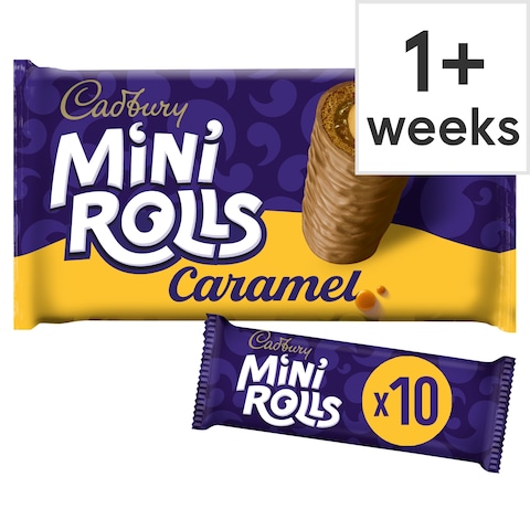Cadbury Milk Chocolate Caramel Mini Rolls Cakes 10 pack - Tesco Groceries