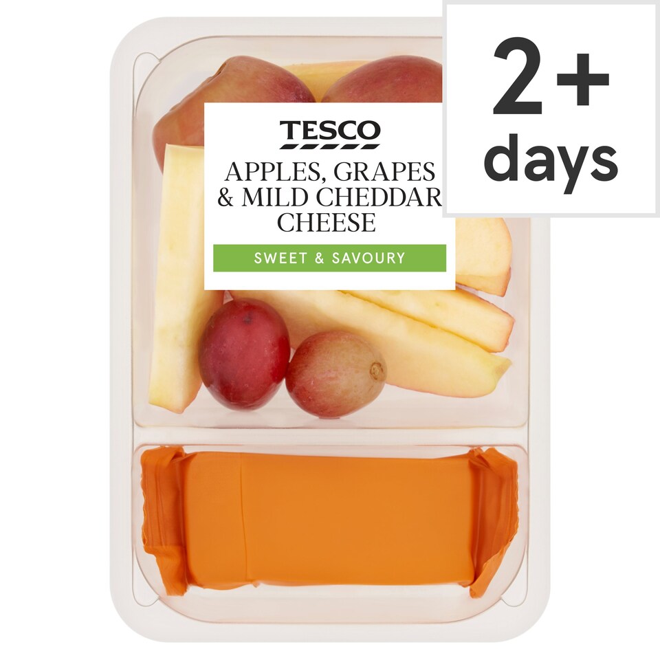 Tesco Apples Grapes & Mild Cheddar Cheese 130G - Tesco Groceries
