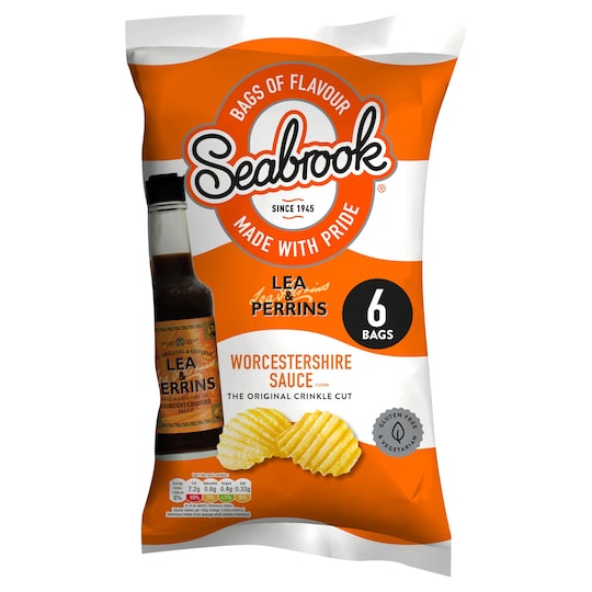 Seabrook Crinkle Cut Crisps Worcestershire 6X25g - Tesco Groceries