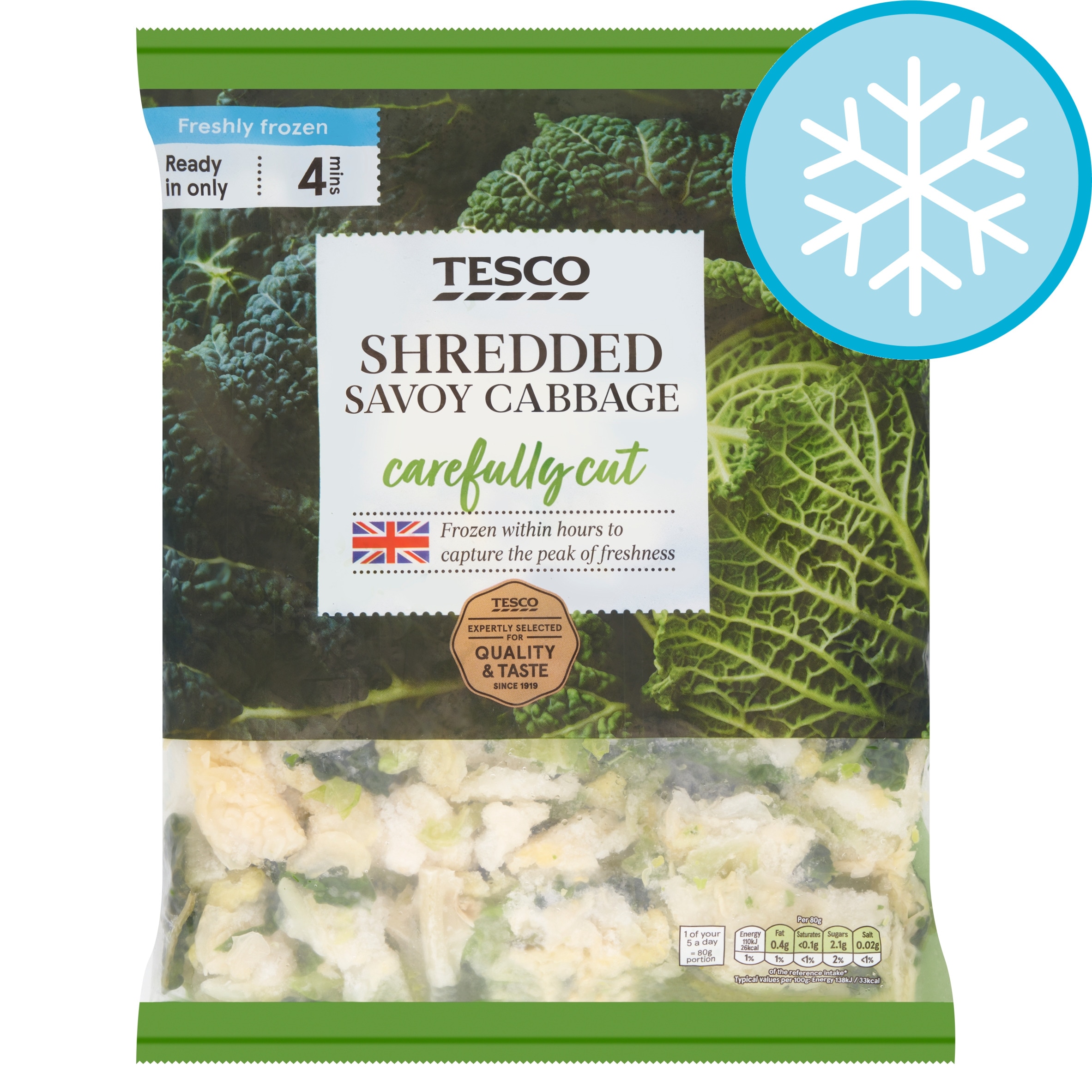 Tesco Shredded Savoy Cabbage 750G - Tesco Groceries