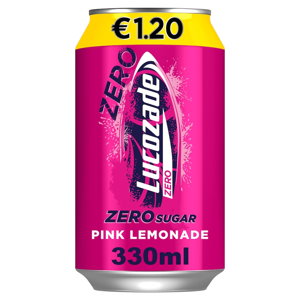 Lucozade Zero Sugar Pink Lemonade Drink 330ml PMP - Tesco Groceries