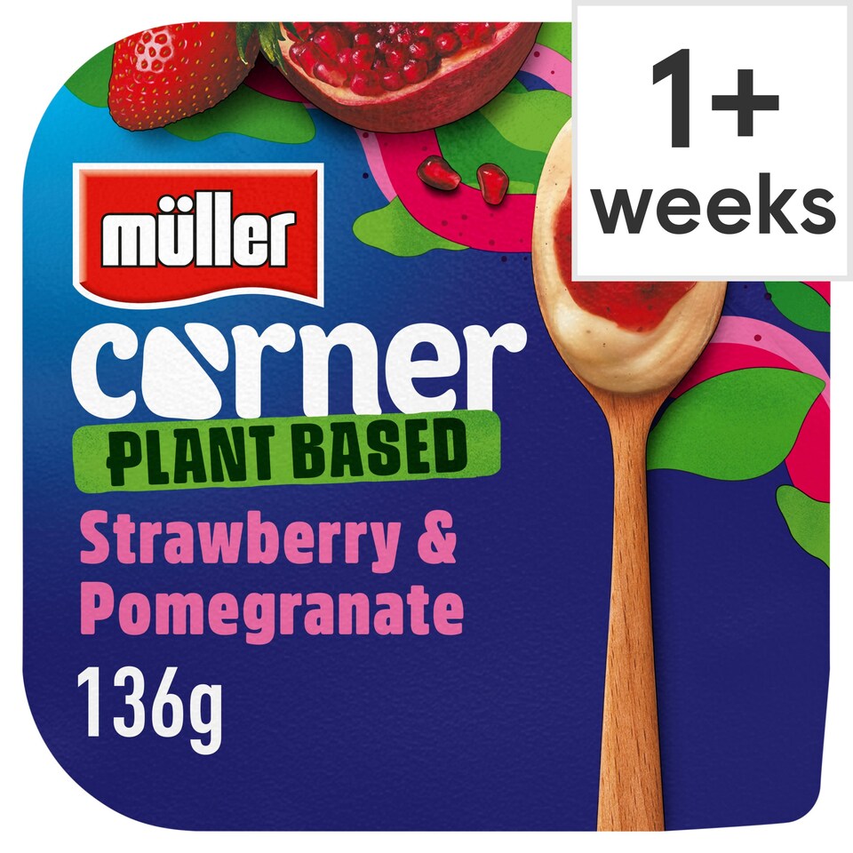 Muller Corner Plant Based Yoghurt Strawberry & Pomegranate 136g - Tesco ...
