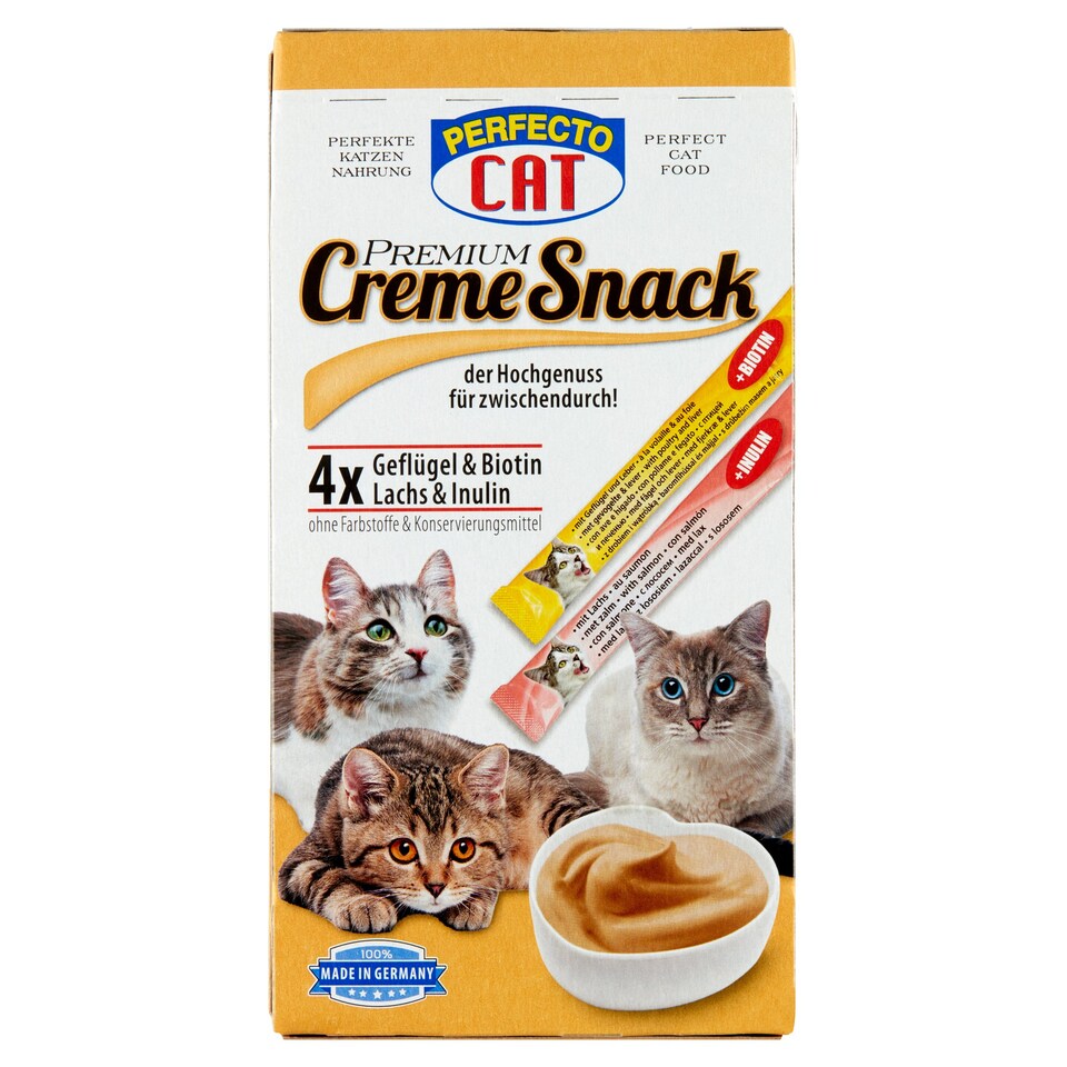 Perfecto Cat Krém Snack kiegészít& eledel feln&tt macskák részére 8 x ...
