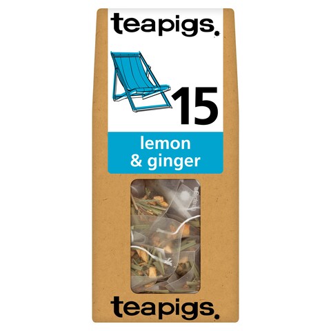 Teapigs Lemon & Ginger Tea Bags 15 Pack 37.5g - Tesco Groceries
