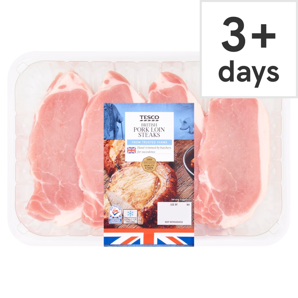 Tesco British Pork Loin Steaks 500g - Tesco Groceries