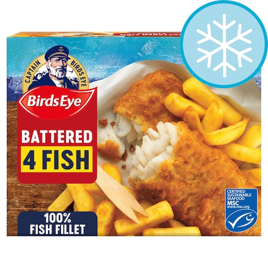 Birds Eye 4 Battered Fish Fillets 400G - Tesco Groceries