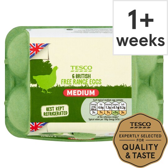 Tesco Free Range 6 Medium Express Pack - Tesco Groceries