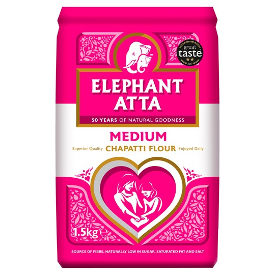 Atta Elephant Medium Flour 1.5Kg - Tesco Groceries