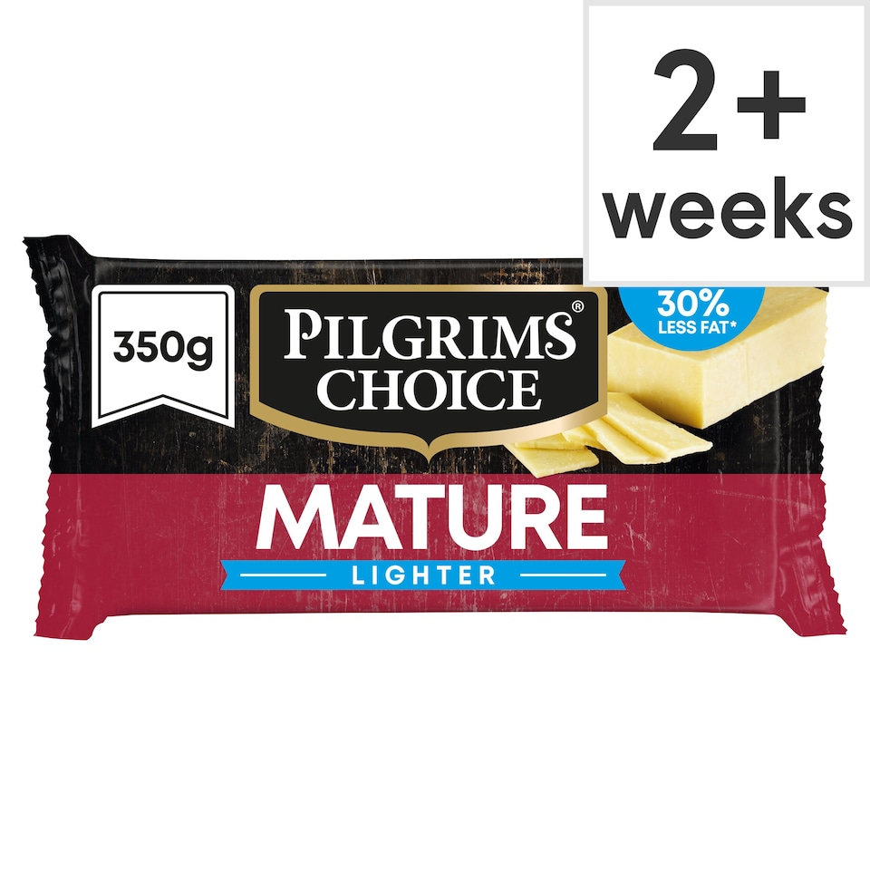 Pilgrims Choice Lighter Mature Cheddar Cheese 350G - Tesco Groceries