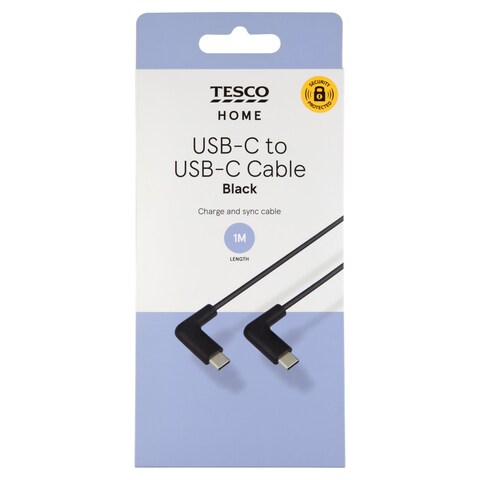 Tesco Home fekete kábel USB-C csatlakozókkal 1 m - Tesco Groceries