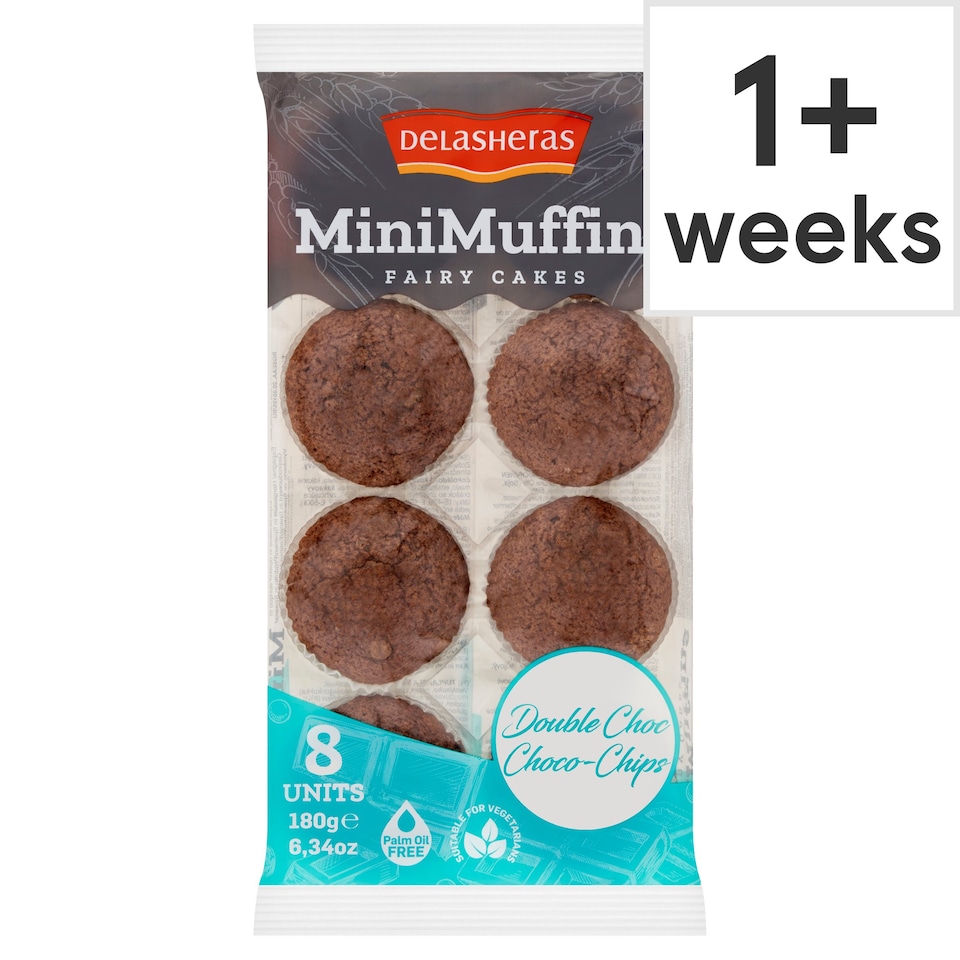 Delasheras 8 Double Choc-Chip Fairy Cakes 180G - Tesco Groceries