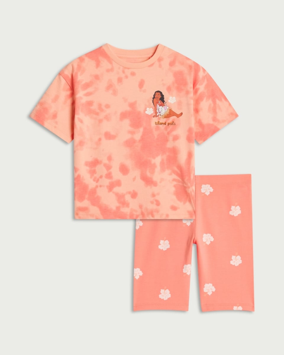 Disney Moana 2-Piece Cotton Rich T-Shirt and Cycling Shorts Set in ...