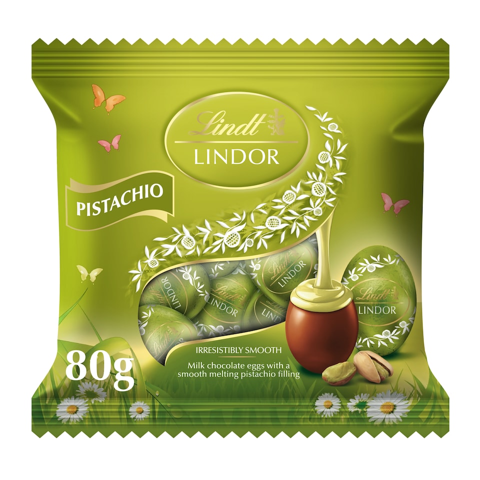 Lindt Lindor Mini Pistachio Eggs 80g - Tesco Groceries