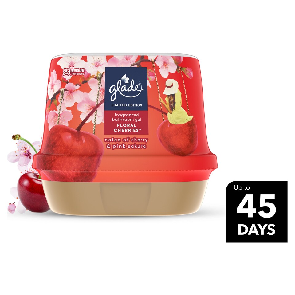 Glade Bathroom Gel Frosted Floral Cherries 180g - Tesco Groceries
