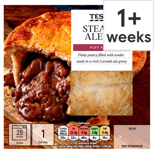 Tesco Steak & Ale Puff Pie 200G - Tesco Groceries