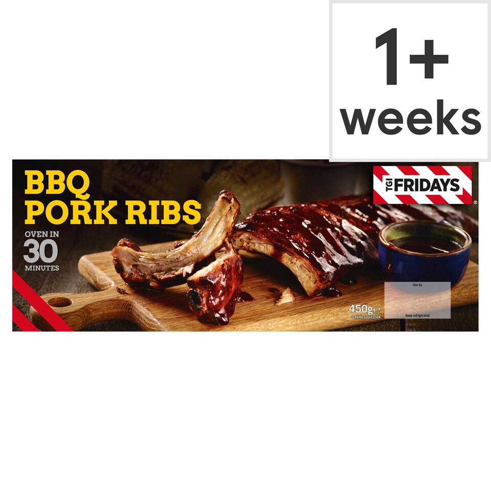 Tgi Smoked Pork Ribs With Bourbon Bbq Sauce 450G - Tesco Groceries