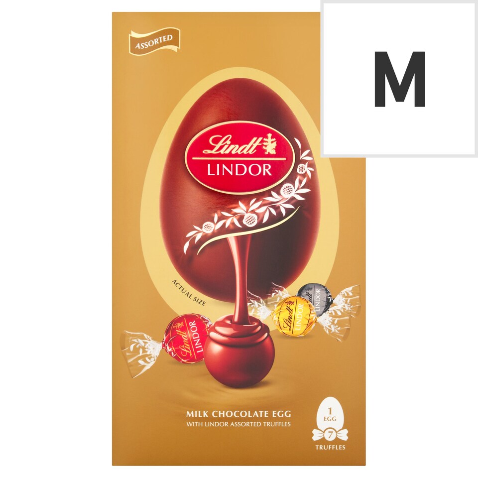 Lindt Lindor Milk Chocolate Egg with Lindor Assorted Truffles 183g ...