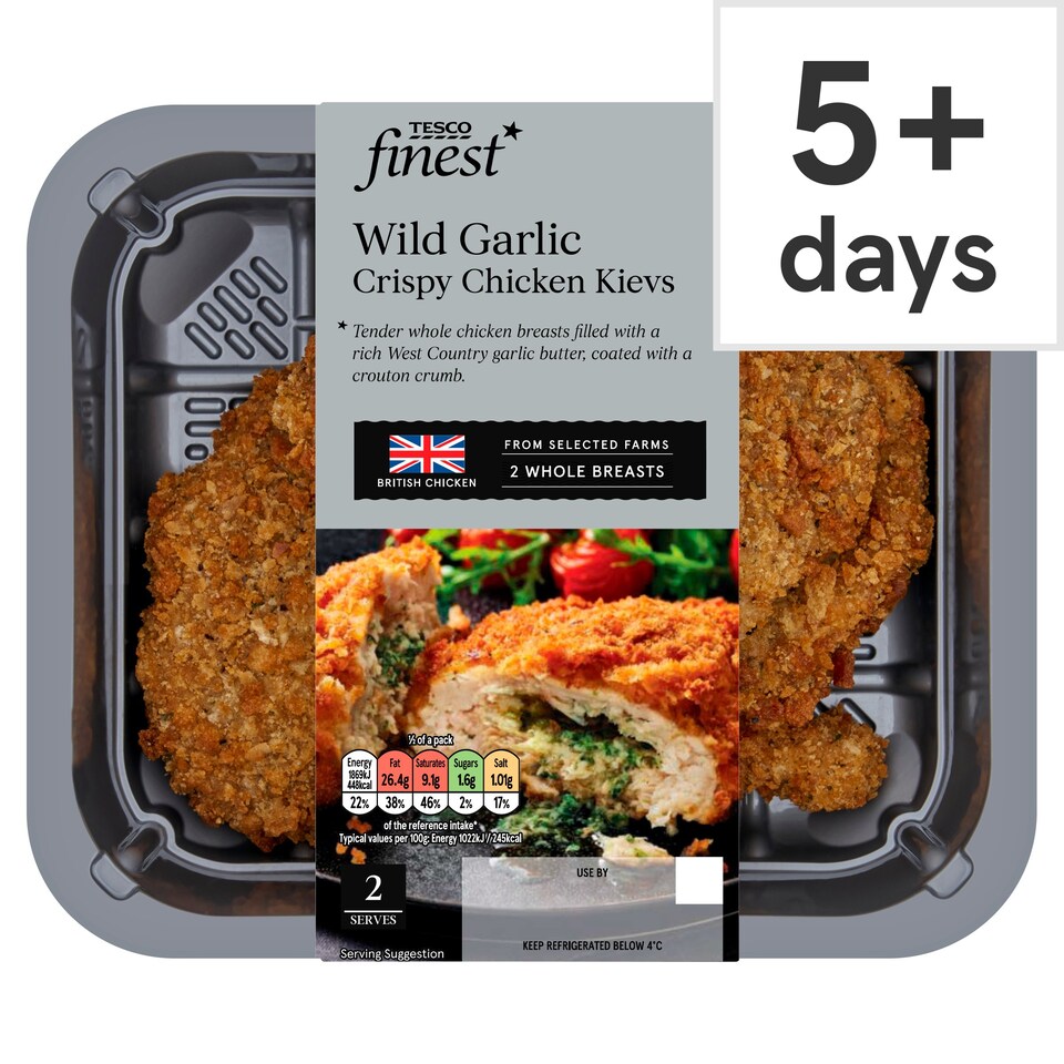 Tesco Finest Wild Garlic Chicken Kievs 385g - Tesco Groceries