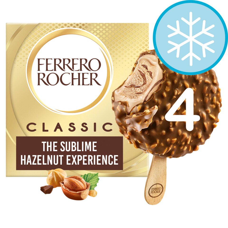 Ferrero Rocher Classic Ice Cream Sticks 4 X 70Ml - Tesco Groceries