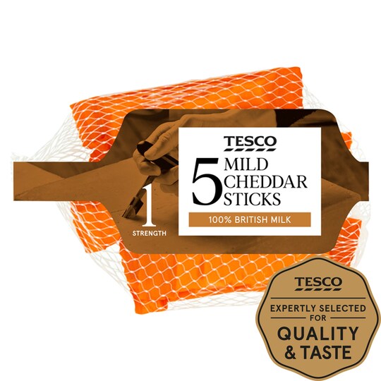 Tesco British Mild Cheddar Snack Sticks 5X20g - Tesco Groceries