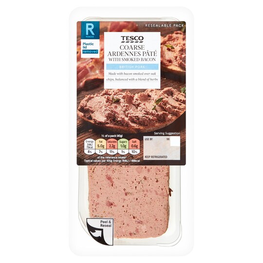 Tesco Ardennes & Smoked Bacon Pate 200G - Tesco Groceries