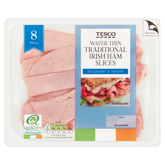 Tesco Deli Style Traditional Wafer Thin Ham 125G - Tesco Groceries
