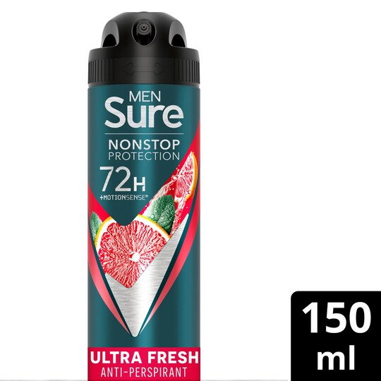 Sure Men 72H Ultra Fresh Antiperspirant 150Ml - Tesco Groceries