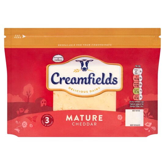 Creamfields Mature White Cheddar 400G - Tesco Groceries