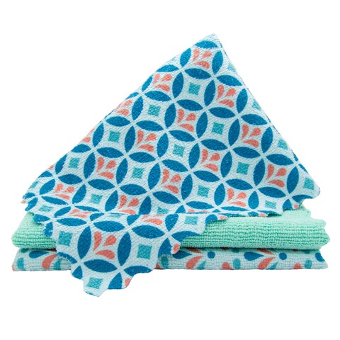 Spontex Microfibre Mosaik Cloths Clip Strip 3 Pack - Tesco Groceries