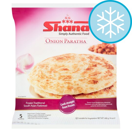 SHANA ONION PARATHA 5 PACK 400G - Tesco Groceries