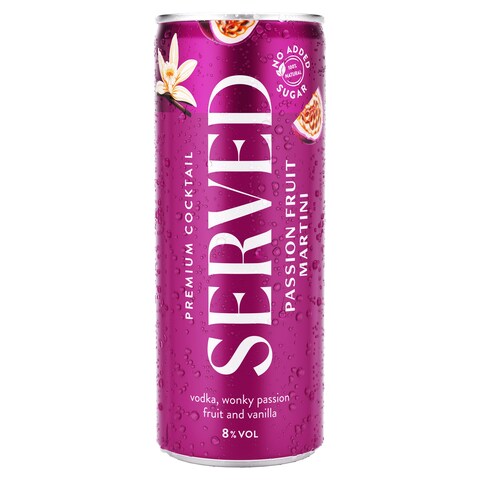 SERVED Premium Cocktail Passion Fruit Martini 250ml - Tesco Groceries