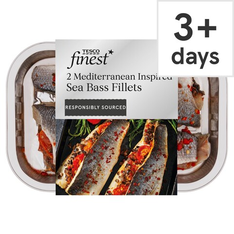 Tesco Finest Mediterranean Inspired Sea Bass Fillets 301G - Tesco Groceries