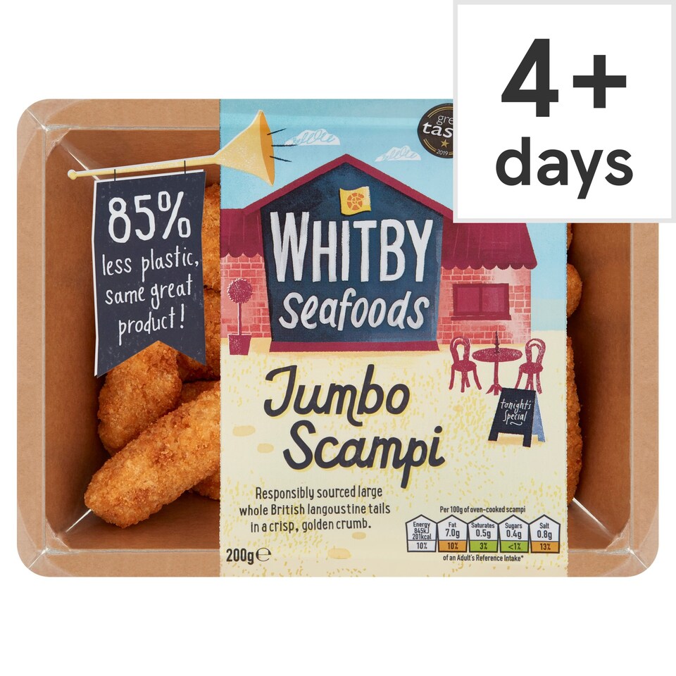 Whitby Seafoods Jumbo Scampi 200g - Tesco Groceries
