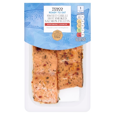Tesco Ready to Eat Sweet Chilli Hot Smoked Salmon Fillets 180g - Tesco ...