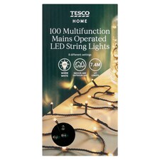 Tesco Warm White 100 Mfunction String Lights - Tesco Groceries