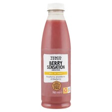 Tesco Berry Sensation Smoothie Fruit Drink with Raspberry, Strawberry ...