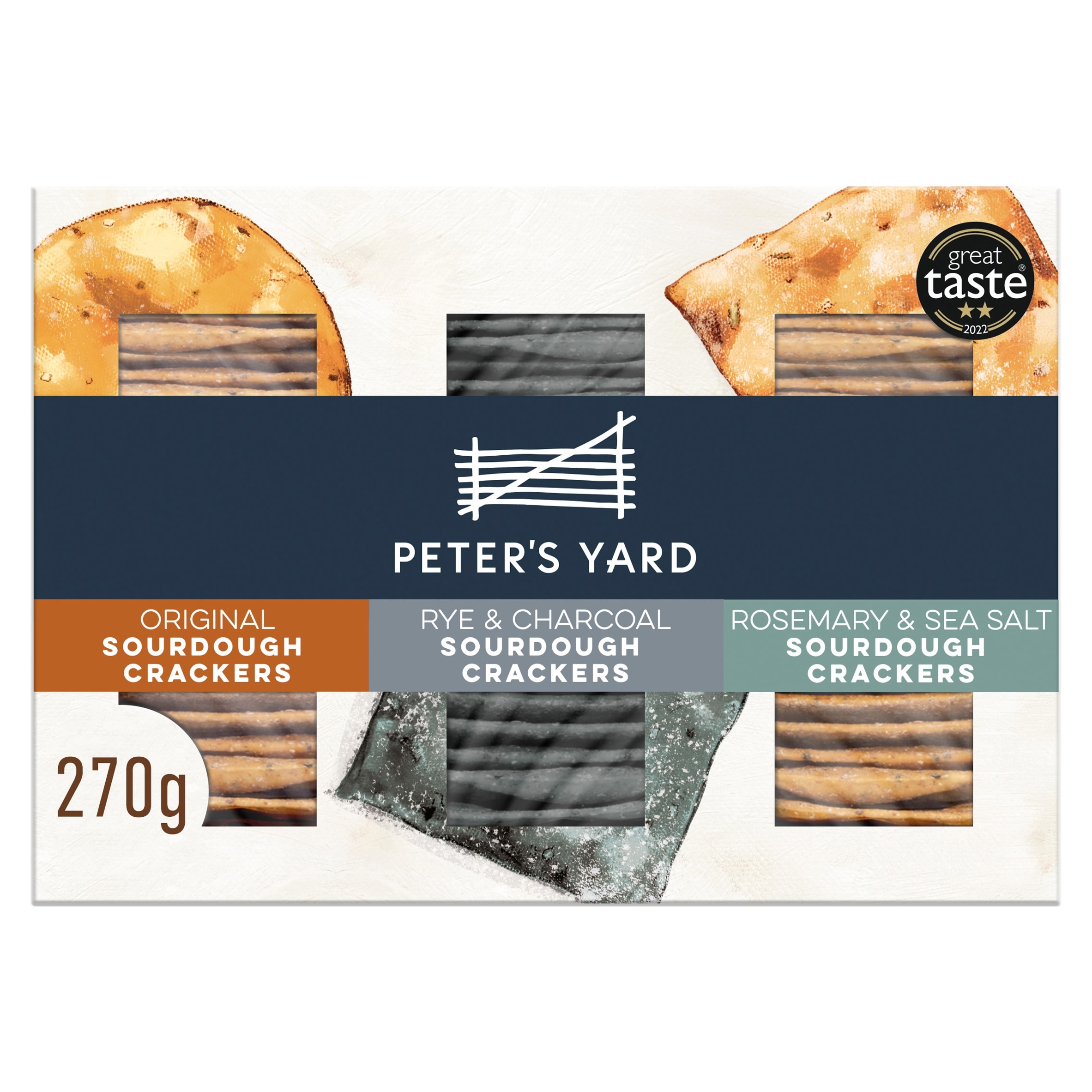 Peter's Yard Sourdough Cracker Selection Box 270g - Tesco Groceries