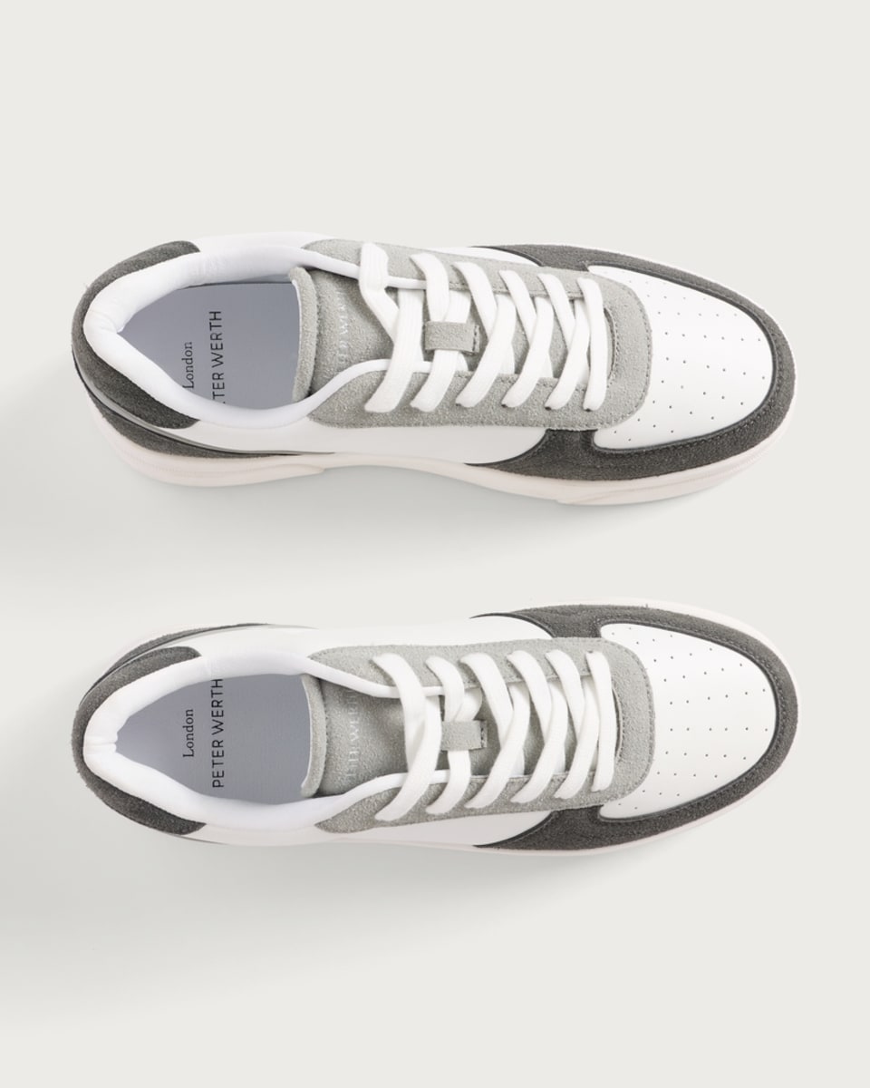 Peter Werth Panelled Lace Up Trainers in White - Tesco Groceries